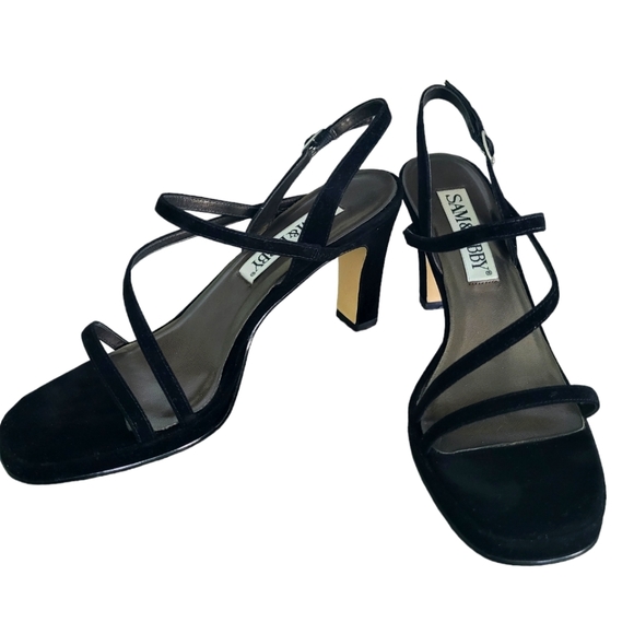 Sam & Libby | Shoes | Sam And Libby Black Velvet Heels | Poshmark